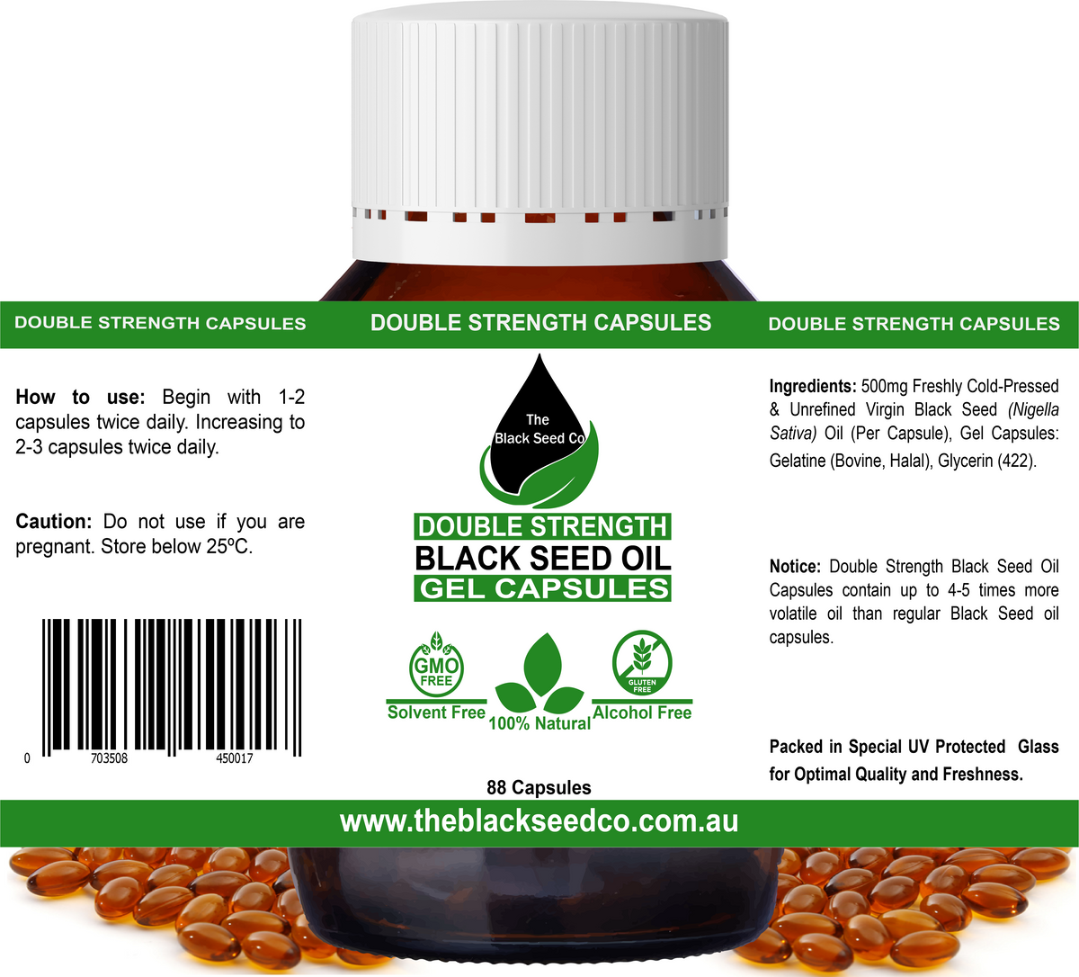 Double Strength Black Seed Oil Capsules (90 Capsules) – The Black Seed Co